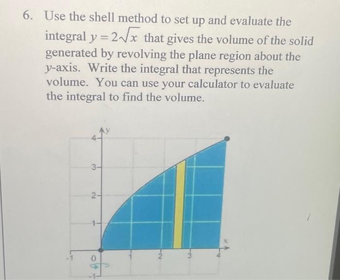 Solved 6. Use the shell method to set up and evaluate the | Chegg.com