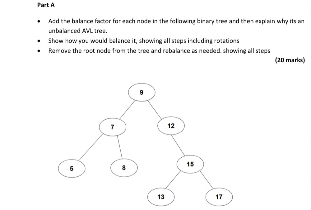 Solved r for each node in the following binary tree and then | Chegg.com