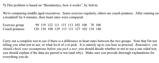 Solved 7) ﻿This problem is based on "Biostatistics, how it | Chegg.com