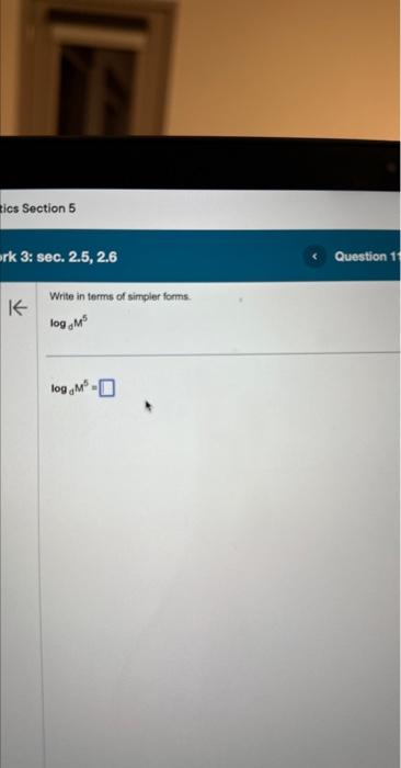 Solved Write in terms of simpler forms. logdM5 logdM5= | Chegg.com