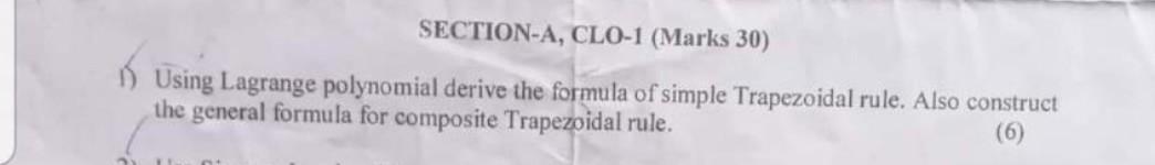 Solved 1) Using Lagrange polynomial derive the formula of | Chegg.com