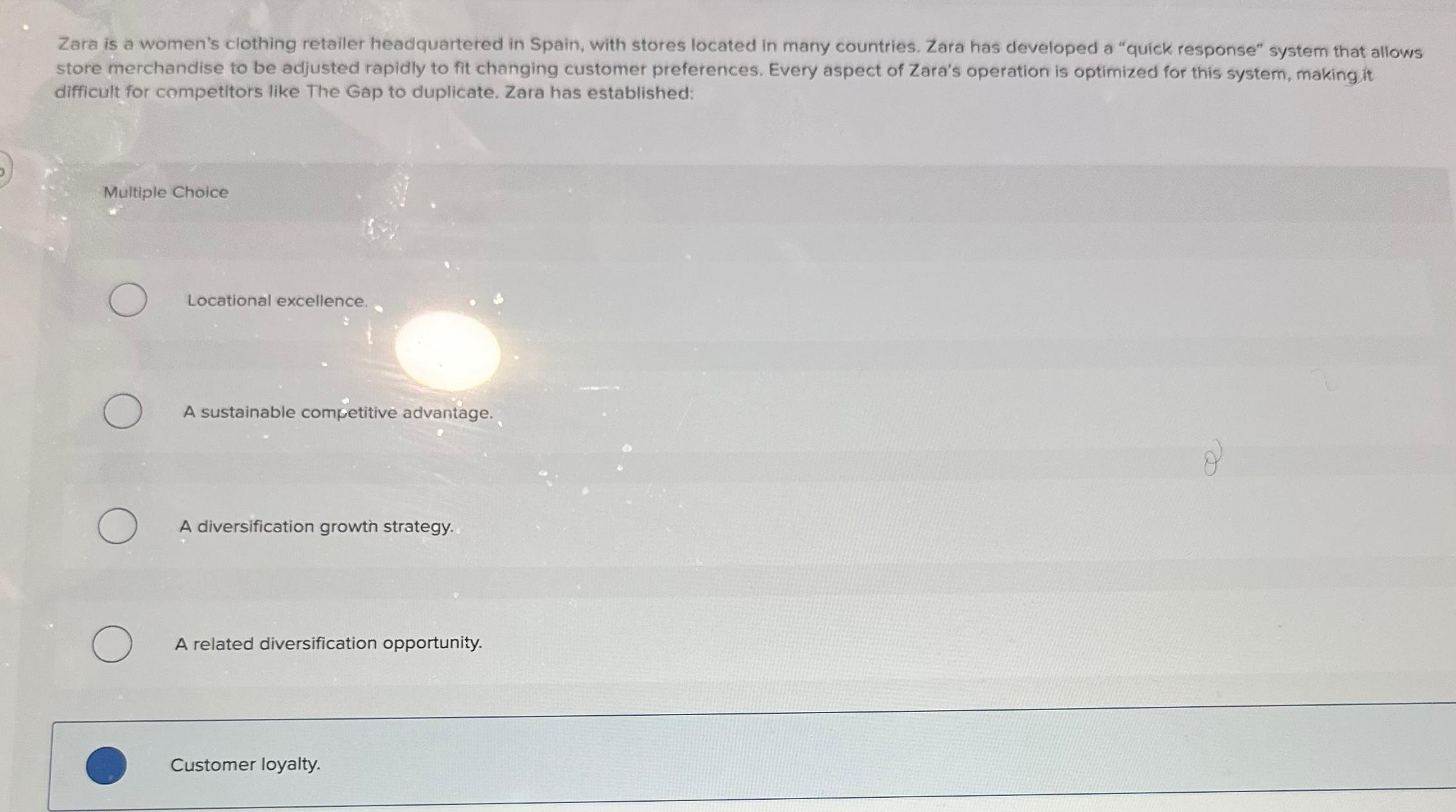 Solved Zara is a women's clothing retailer headquartered in | Chegg.com