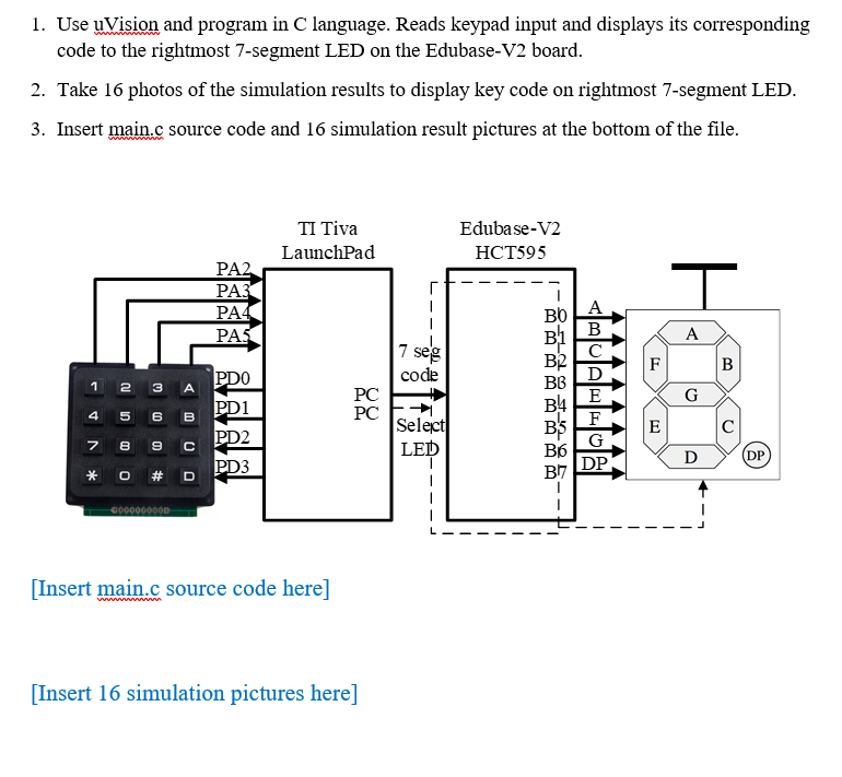 Solved Use uVision and program in C language. Reads keypad | Chegg.com