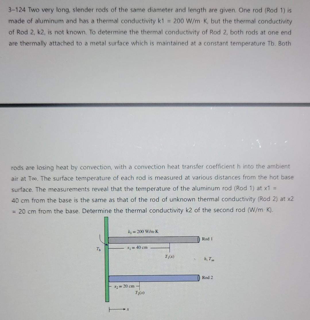 Solved 3-124 Two very long, slender rods of the same | Chegg.com