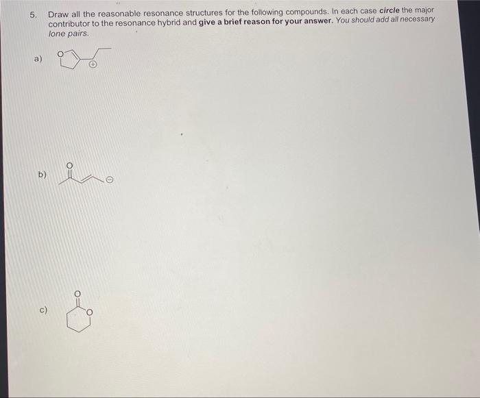 Solved Draw all the reasonable resonance structures for the | Chegg.com