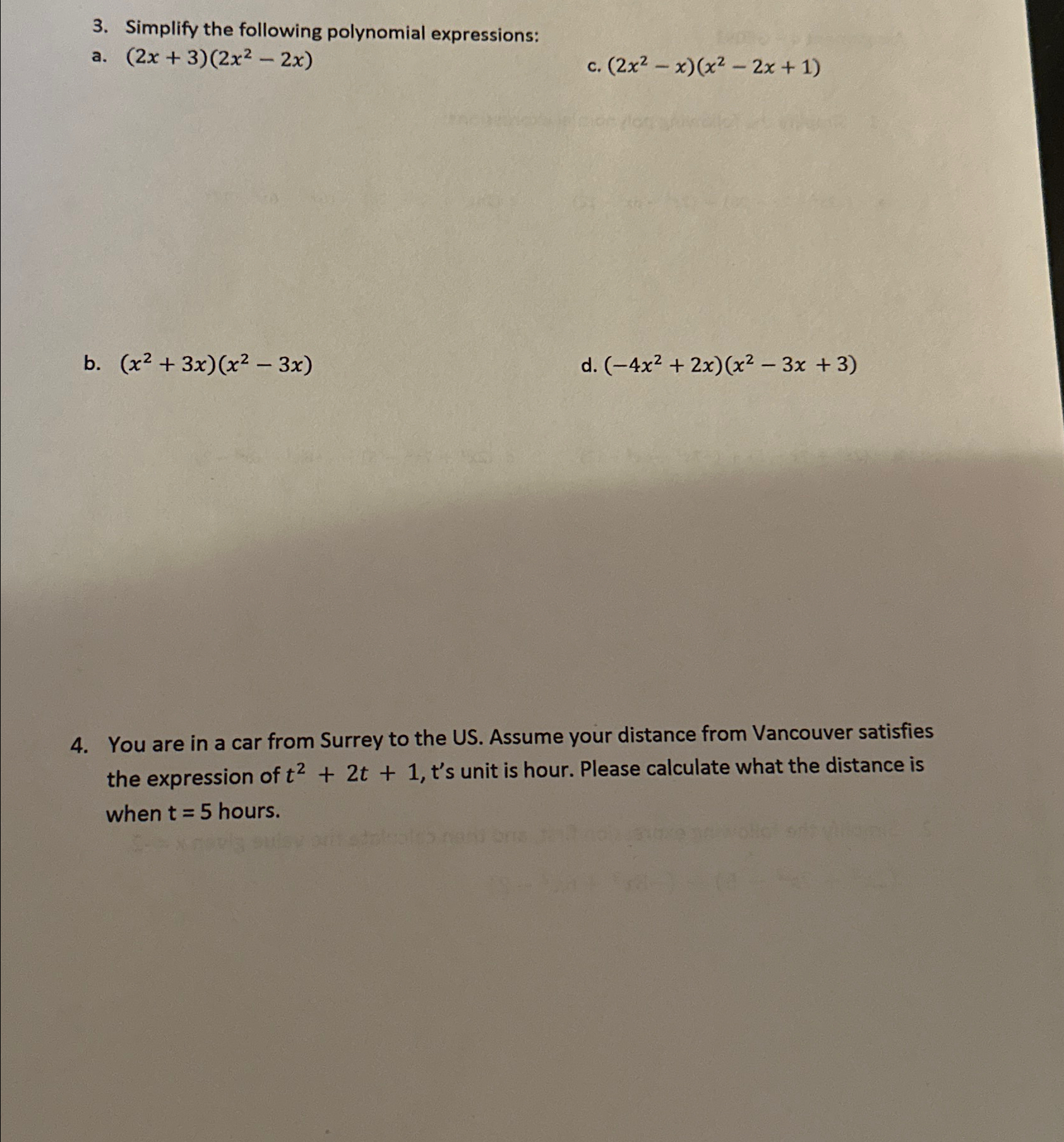 Solved Simplify the following polynomial | Chegg.com