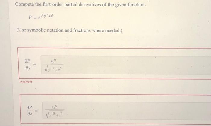 Solved Compute the first-order partial derivatives of the | Chegg.com