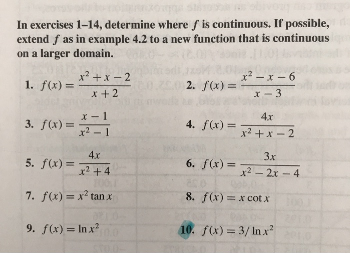 Solved In exercises 1-14, determine where f is continuous. | Chegg.com