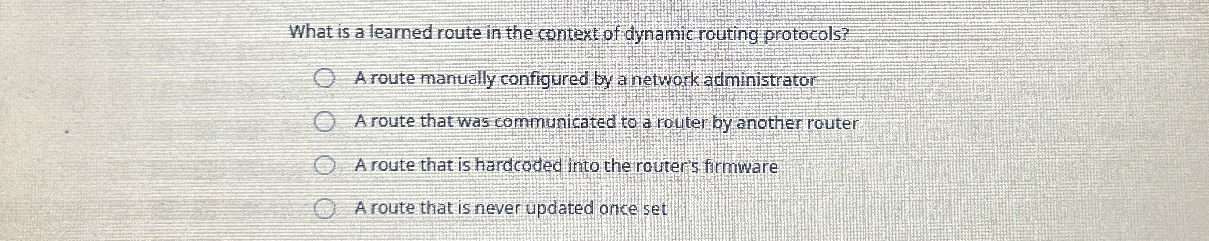 Solved What is a learned route in the context of dynamic | Chegg.com