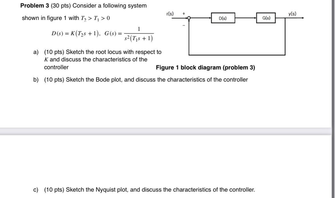 Problem 3 (30 ﻿pts) ﻿Consider a following systemshown | Chegg.com