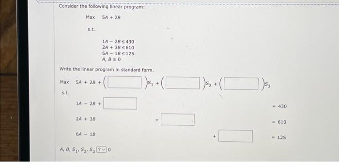 Solved Consider the following linear program: Max s.t. | Chegg.com