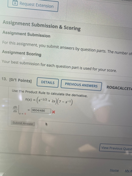 Solved Request Extension Assignment Submission & Scoring | Chegg.com