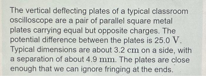 Solved The vertical deflecting plates of a typical classroom | Chegg.com