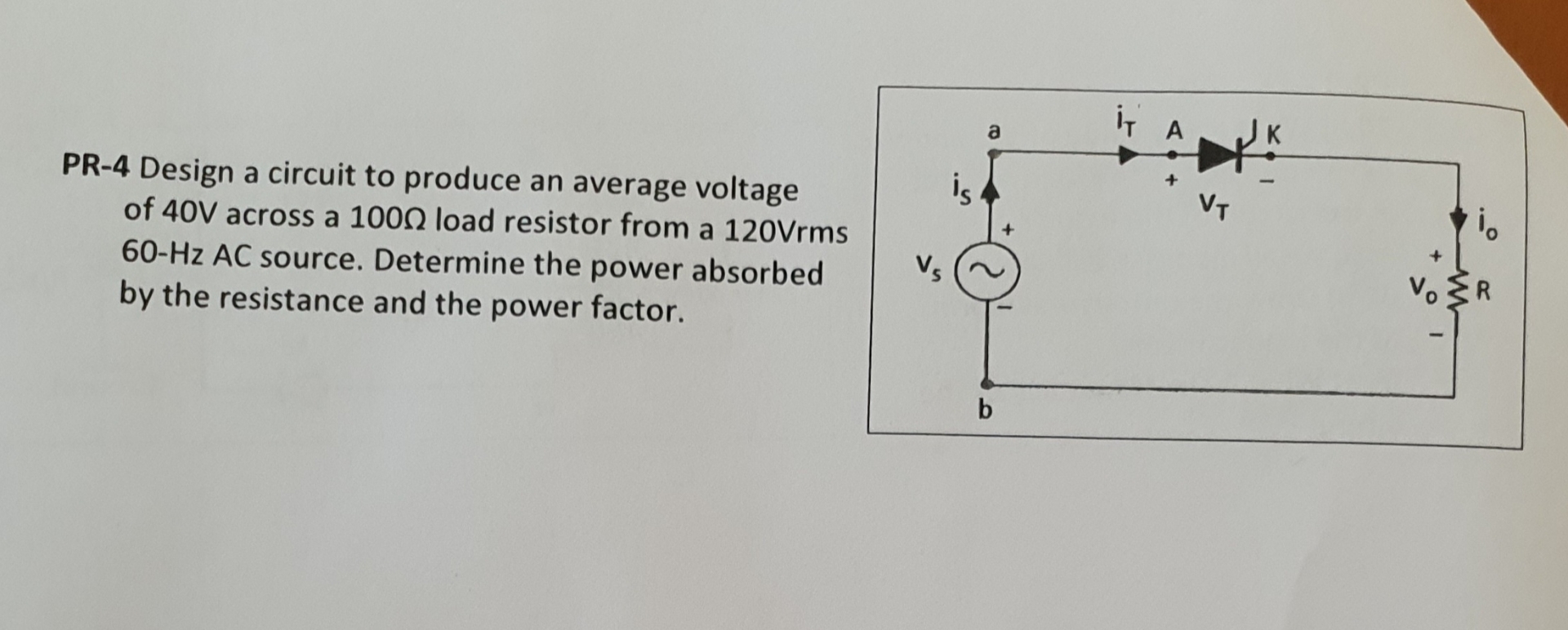 Solved PR-4 ﻿Design a circuit to produce an average voltage | Chegg.com