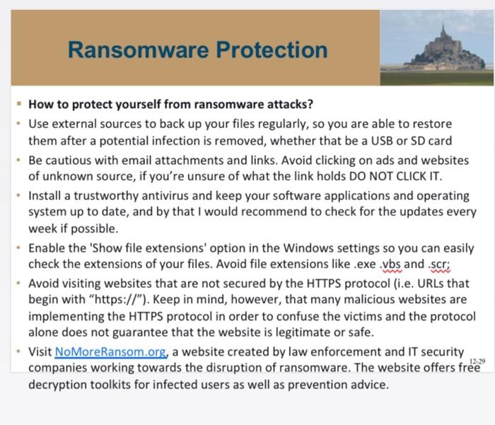 Solved Ransomware Protection • How to protect yourself from | Chegg.com