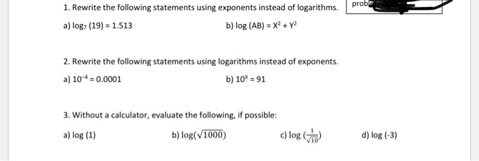 Solved proble 1. Rewrite the following statements using | Chegg.com