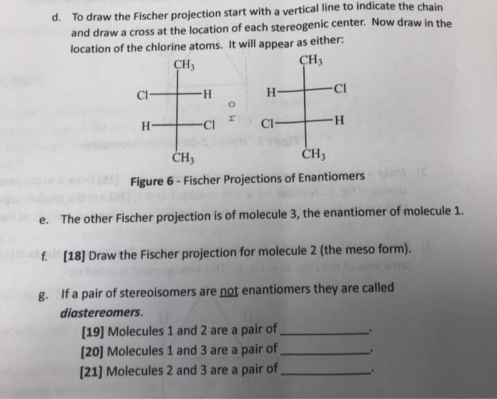 Solved d. To draw the Fischer projection start with a | Chegg.com