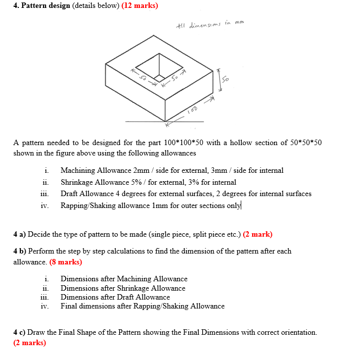 Solved Pattern design (details below) (12 ﻿marks)All | Chegg.com