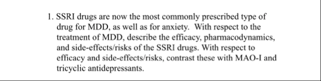 Solved SSRI drugs are now the most commonly prescribed type | Chegg.com