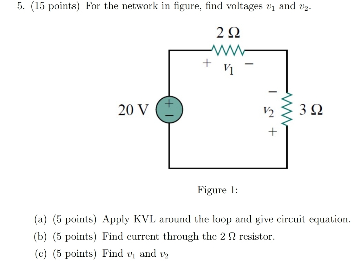Solved (15 ﻿points) ﻿For the network in figure, find | Chegg.com