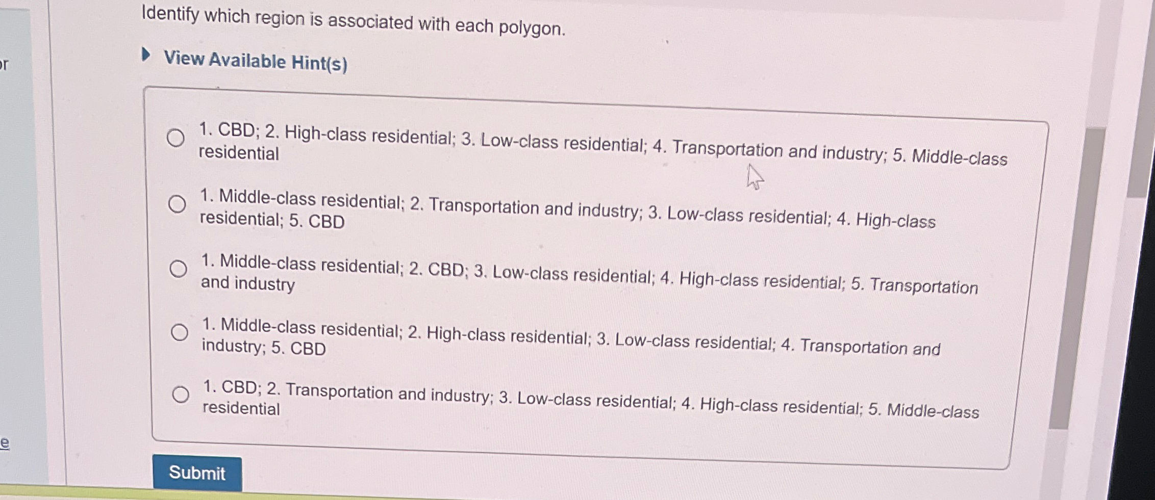 Solved Identify which region is associated with each | Chegg.com