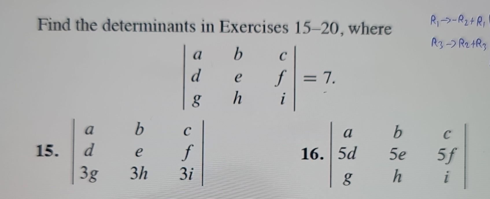 Solved Find the determinants in Exercises 15-20, where | Chegg.com Solved Find the determinants in Exercises 15-20, where | Chegg.com