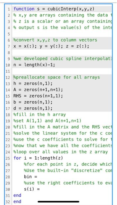 Solved Problem Summary Write A Function To Implement Cubic 