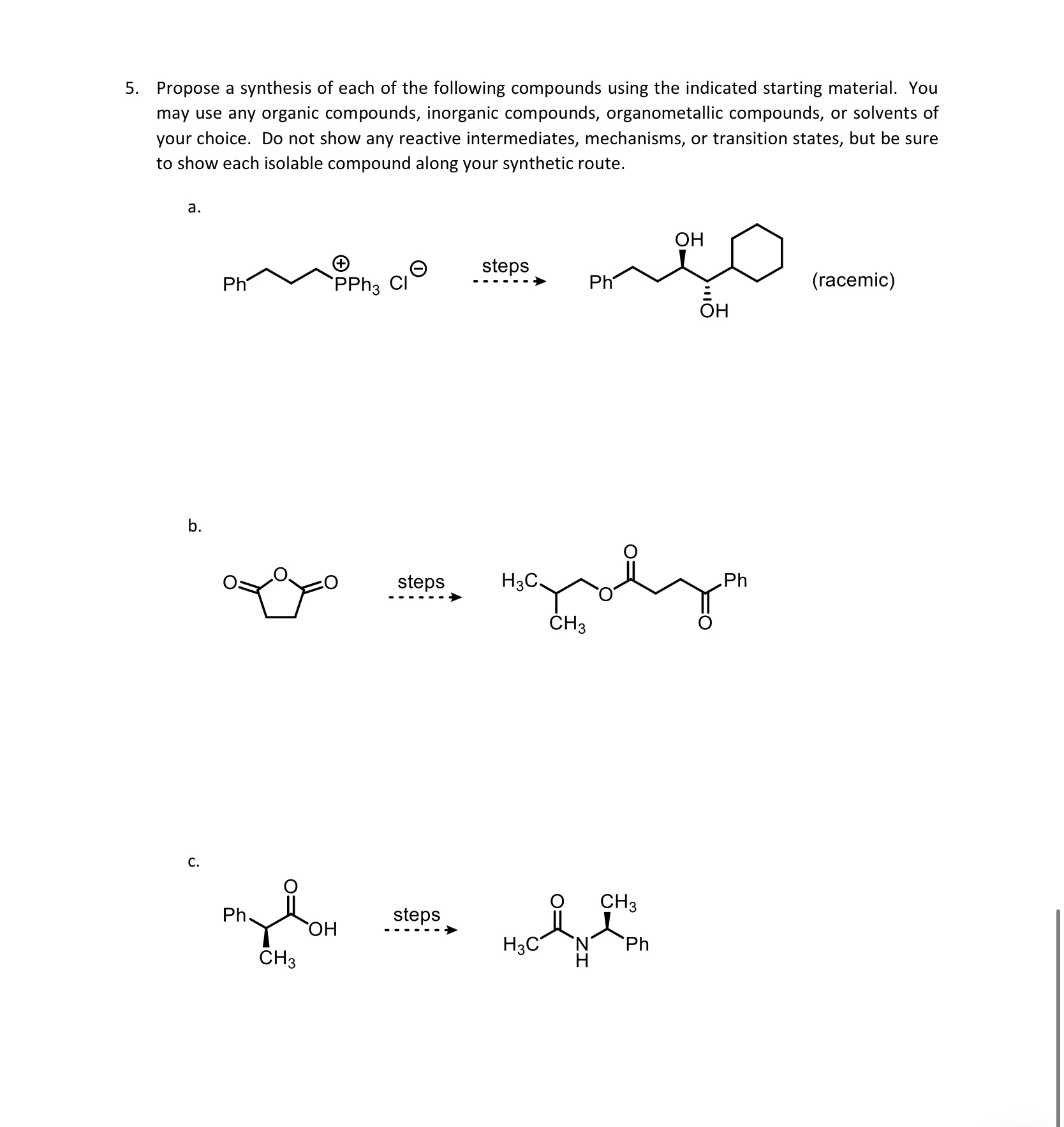 Solved Propose a synthesis of each of the following | Chegg.com