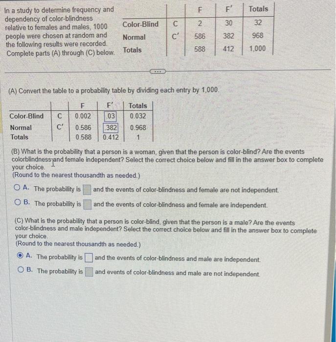 Solved In a study to determine frequency and dependency of | Chegg.com