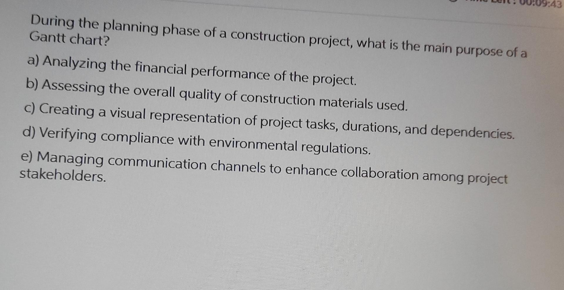 Solved During the planning phase of a construction project, | Chegg.com