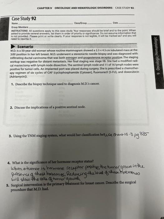 Solved CHAPTER 9 ONCOLOGIC AND HEMATOLOGICDISORDERS | Chegg.com