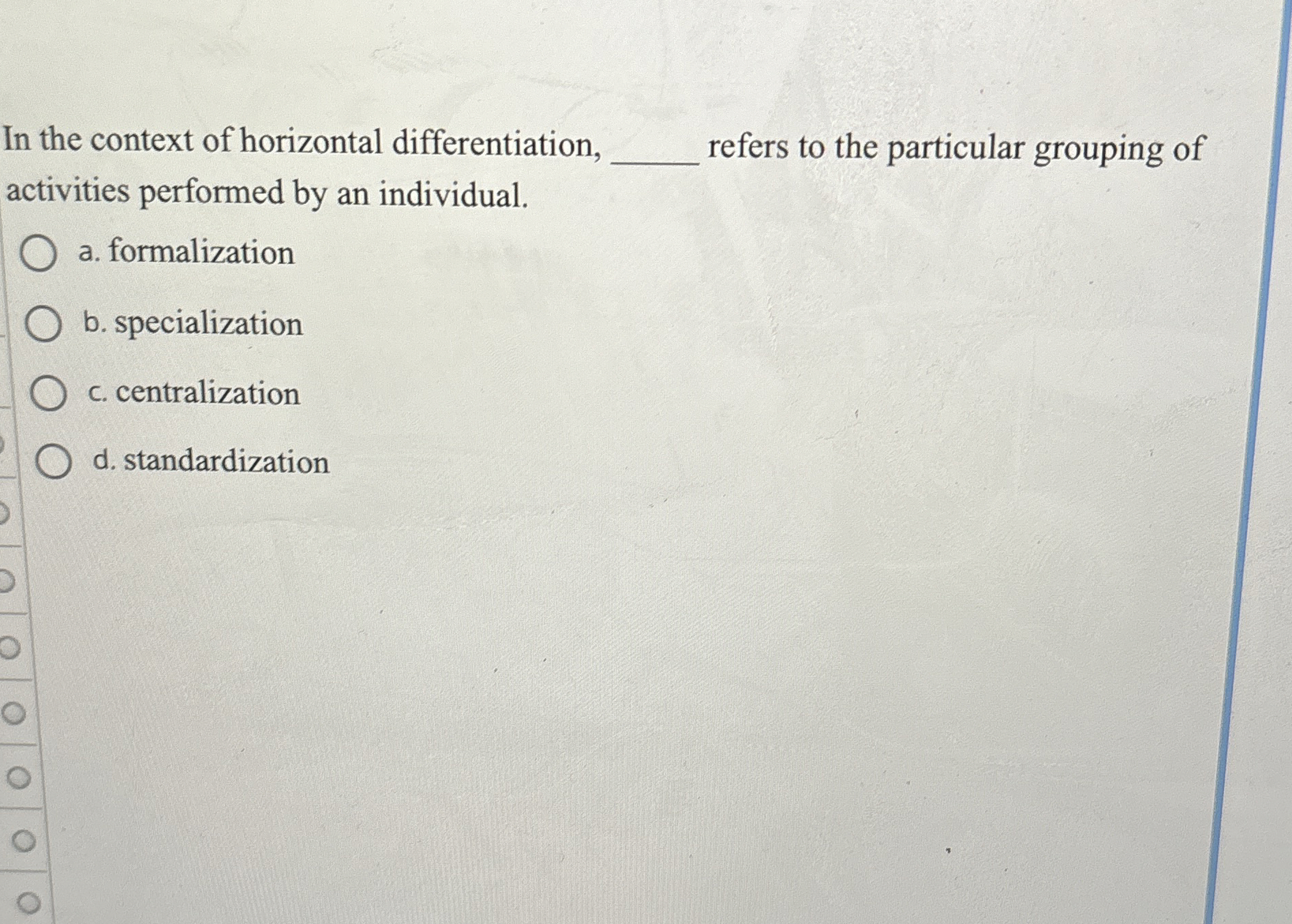 Solved In the context of horizontal differentiation, | Chegg.com