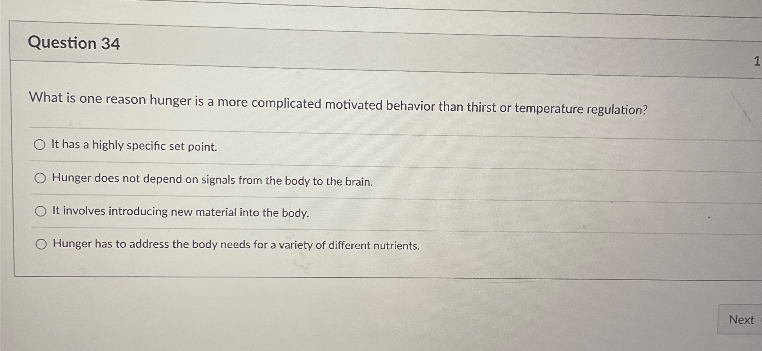 Solved Question 34What is one reason hunger is a more | Chegg.com