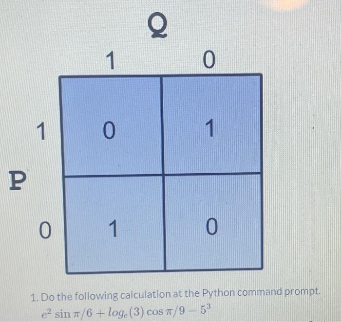 Solved 1. Do the following calculation at the Python command | Chegg.com