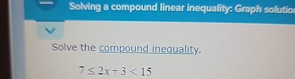 Solved Solving a compound linear inequality: Graph | Chegg.com