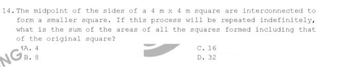 Solved 14. The midpoint of the sides of a 4 m×4 m square are | Chegg.com