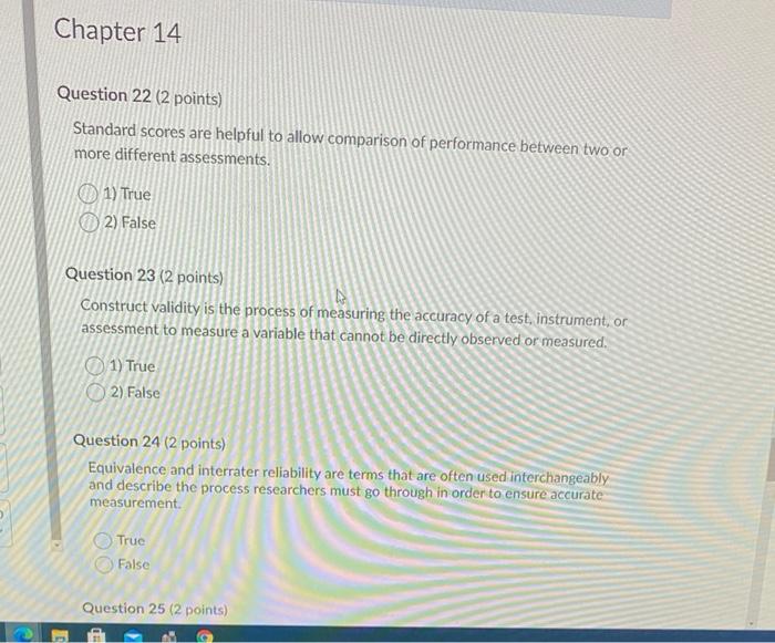 Solved Chapter 14 Question 22 (2 points) Standard scores are | Chegg.com
