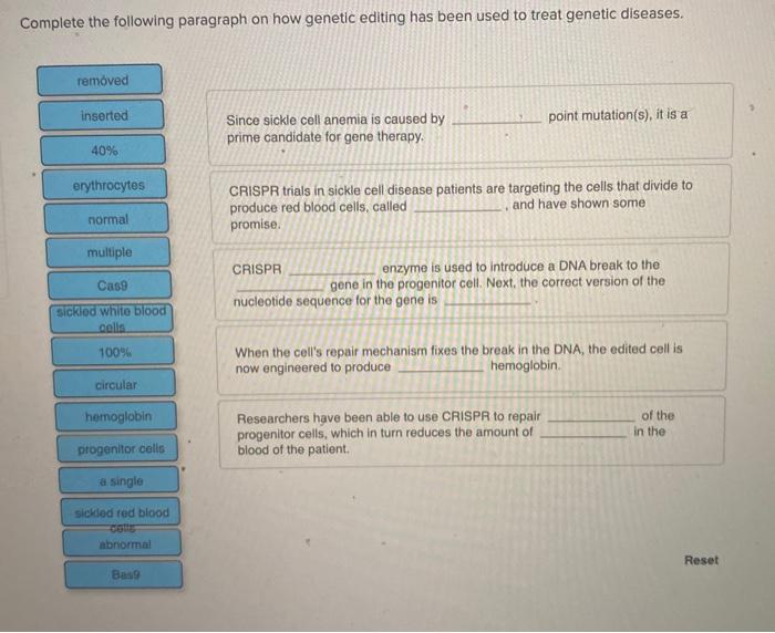 Solved Complete the following paragraph on how genetic | Chegg.com