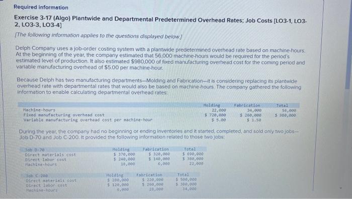 Solved Delph had no underapplied or overapplied | Chegg.com