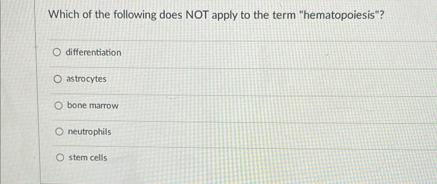 Solved Which of the following does NOT apply to the term | Chegg.com