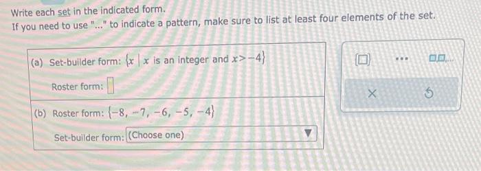 Solved Write each set in the indicated form. If you need to | Chegg.com