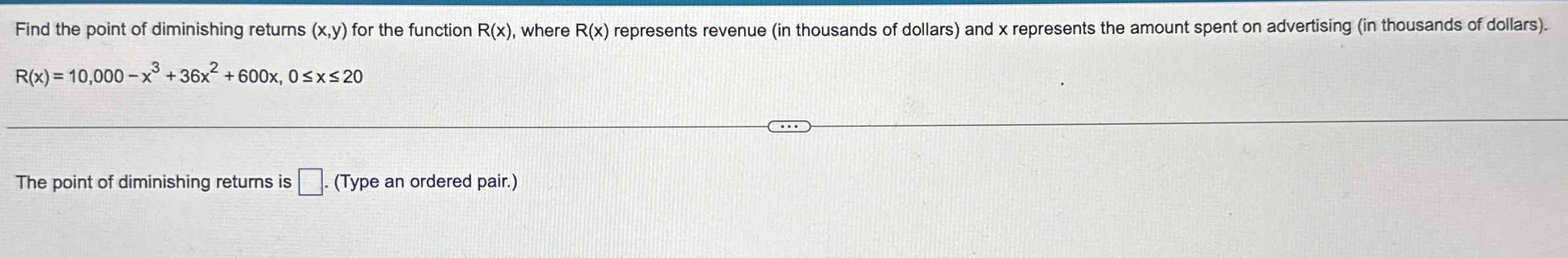 Solved Find the point of diminishing returns (x,y) ﻿for the | Chegg.com