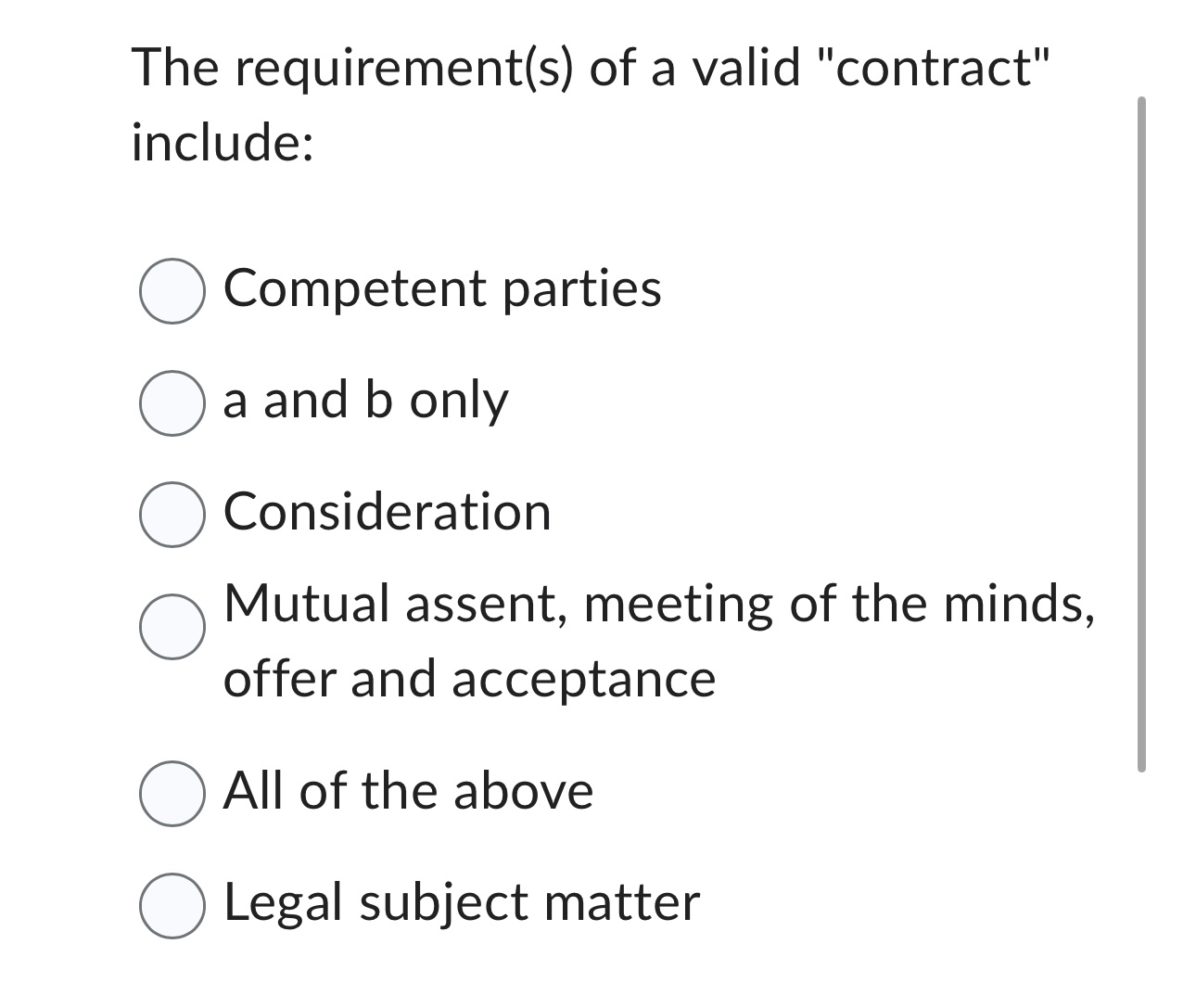 Solved The requirement(s) ﻿of a valid "contract" | Chegg.com