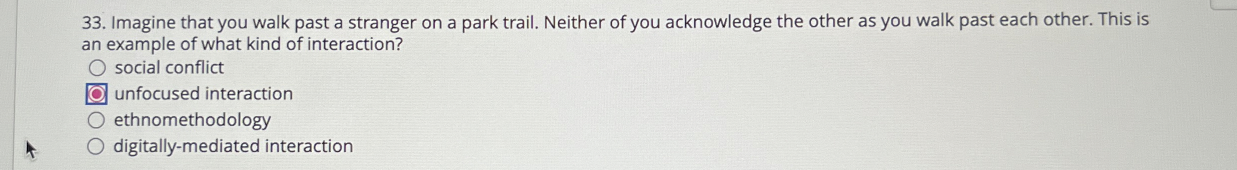 Solved Imagine that you walk past a stranger on a park | Chegg.com