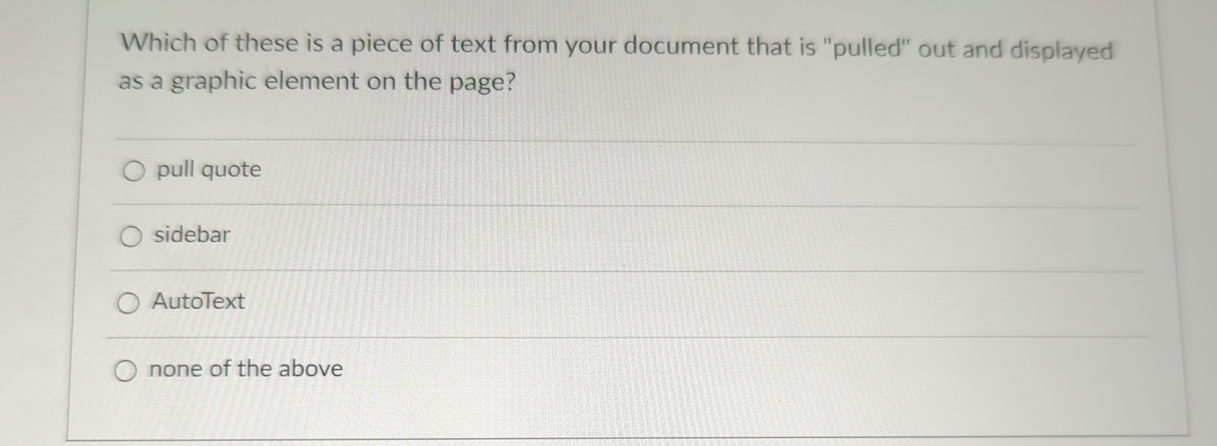 Solved Which of these is a piece of text from your document | Chegg.com