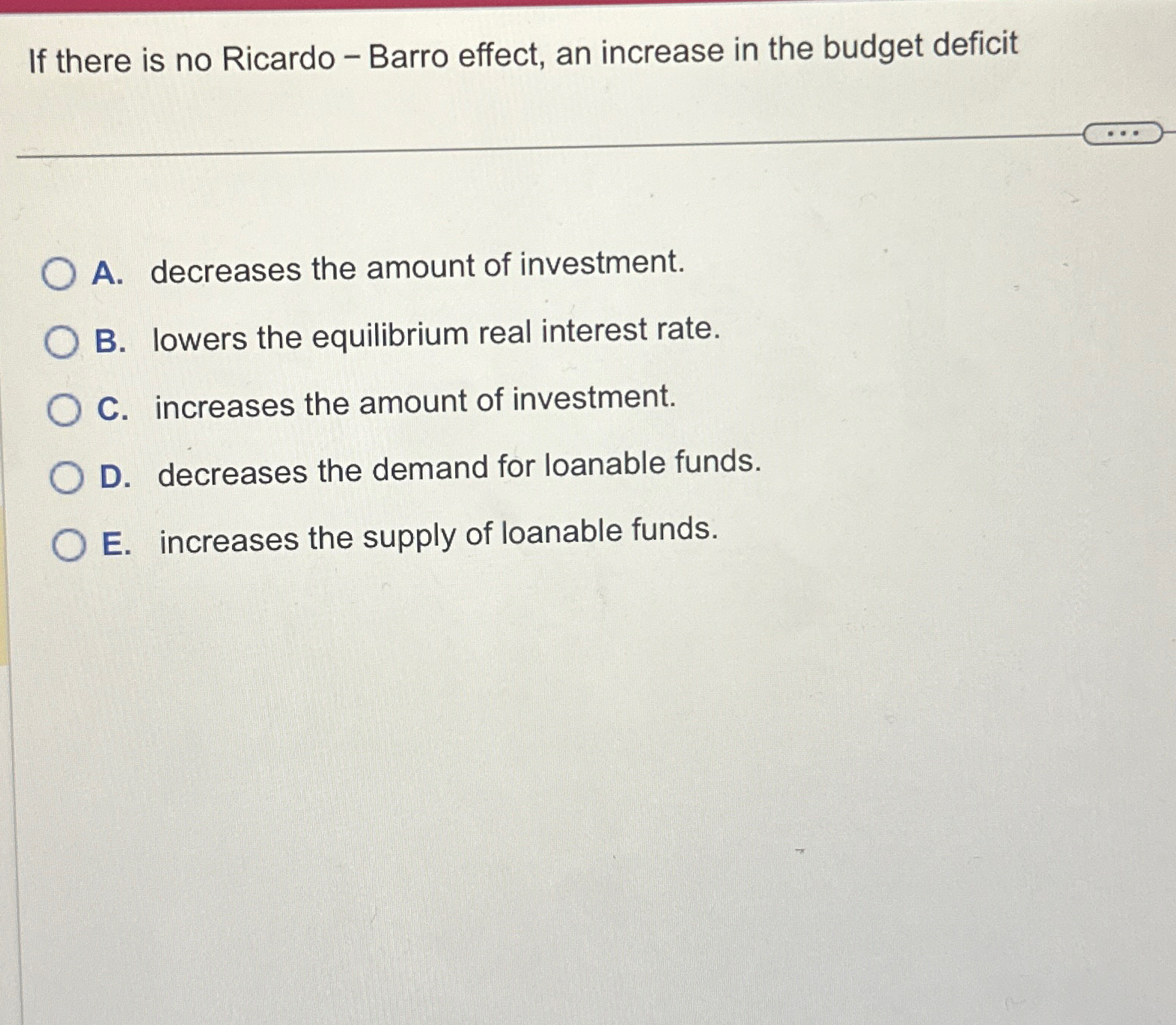 Solved If there is no Ricardo - ﻿Barro effect, an increase | Chegg.com