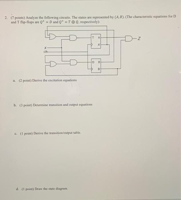 Solved 2. (7 points) Analyze the following circuits. The | Chegg.com