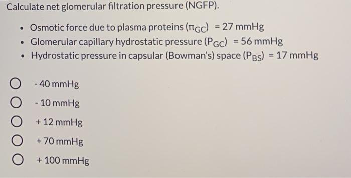 Solved If a person's glomerular filtration rate (GFR) is 116 | Chegg.com