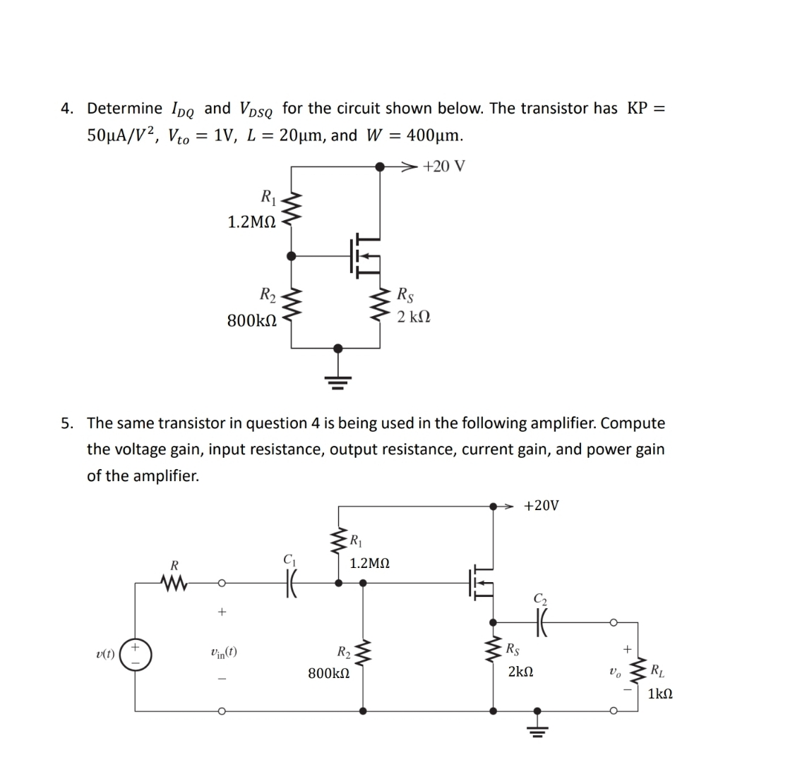 Solved Determine IDQ ﻿and VDSQ ﻿for the circuit shown below. | Chegg.com