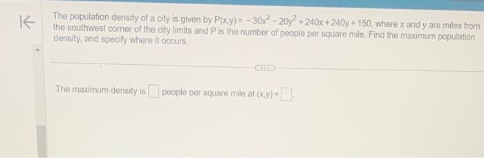 Solved The population density of a city is given by | Chegg.com